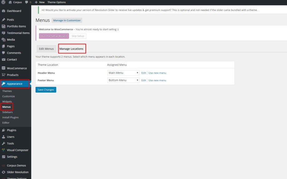Menu System in Corpus | Corpus Tutorial