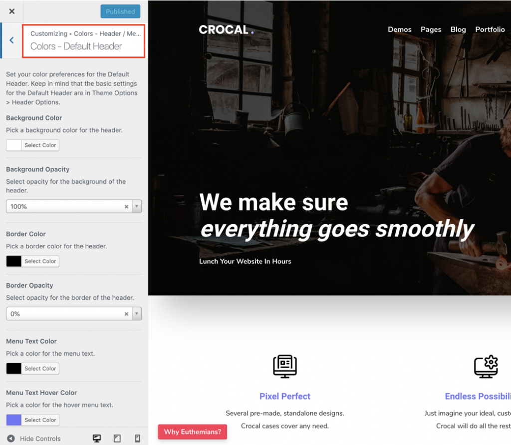 Header Styles and Logos (Default-Light-Dark)